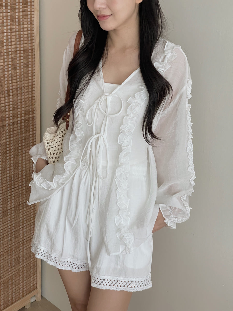 Ruffles Transparent Outer / 木耳边透视遮肉外衣 – D A R K A